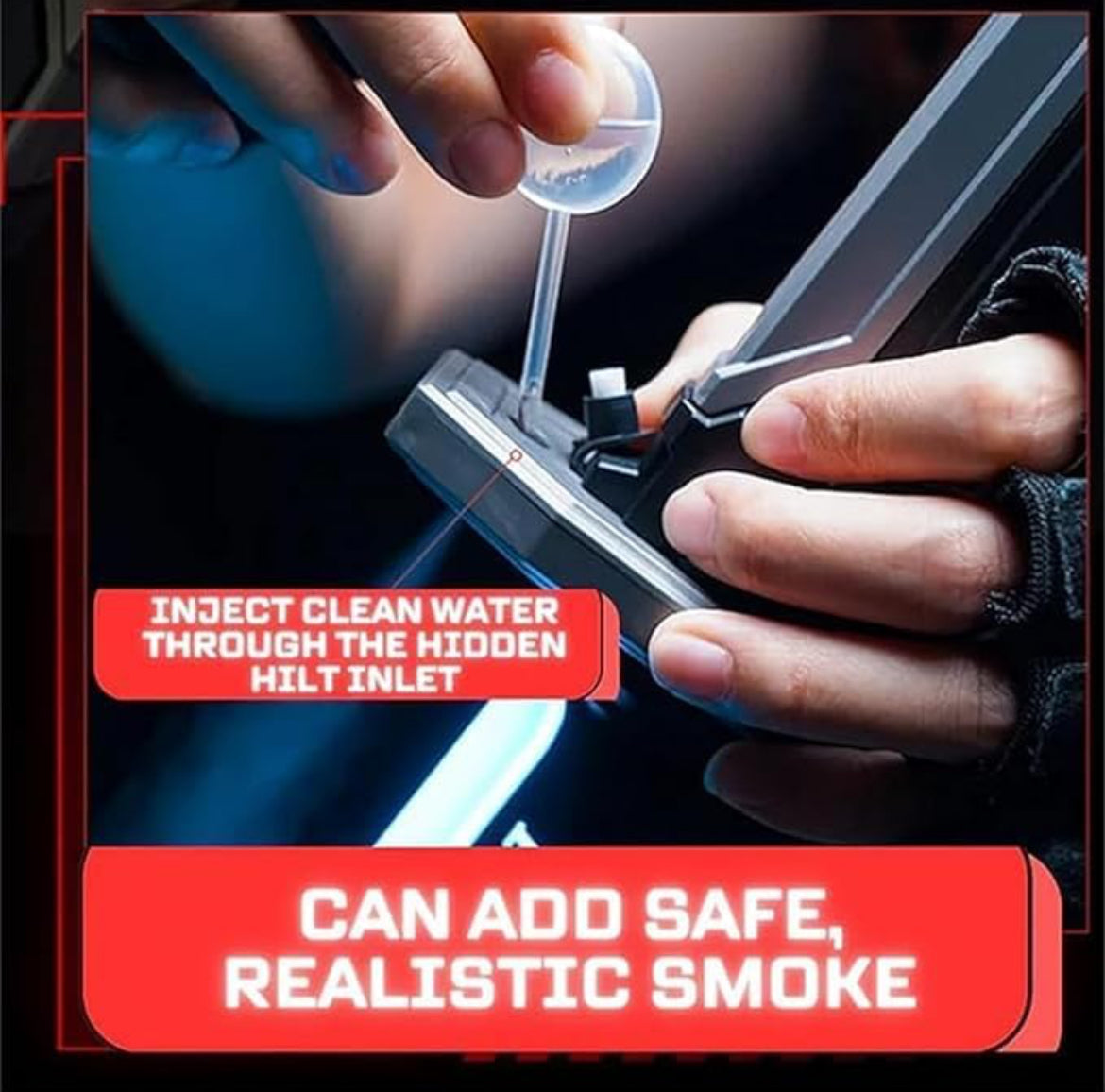 Anime LED Katana Sword with Smoke & Spark Effects – 7-Color RGB Light ...